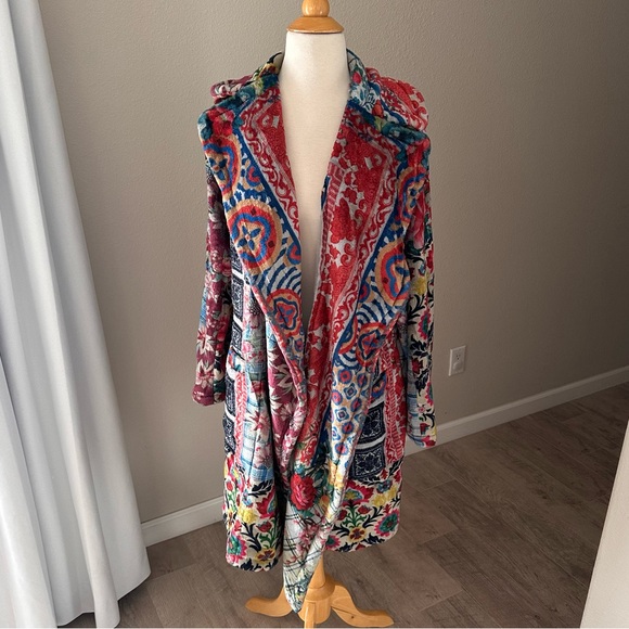 Johnny Was | Jackets & Coats | Johnny Was Sherpa Blanket Kimono Mosaic ...